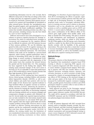 Flak2014 article the_memoryaidstudyprotocolforar | PDF | Physical Therapy | Wellness