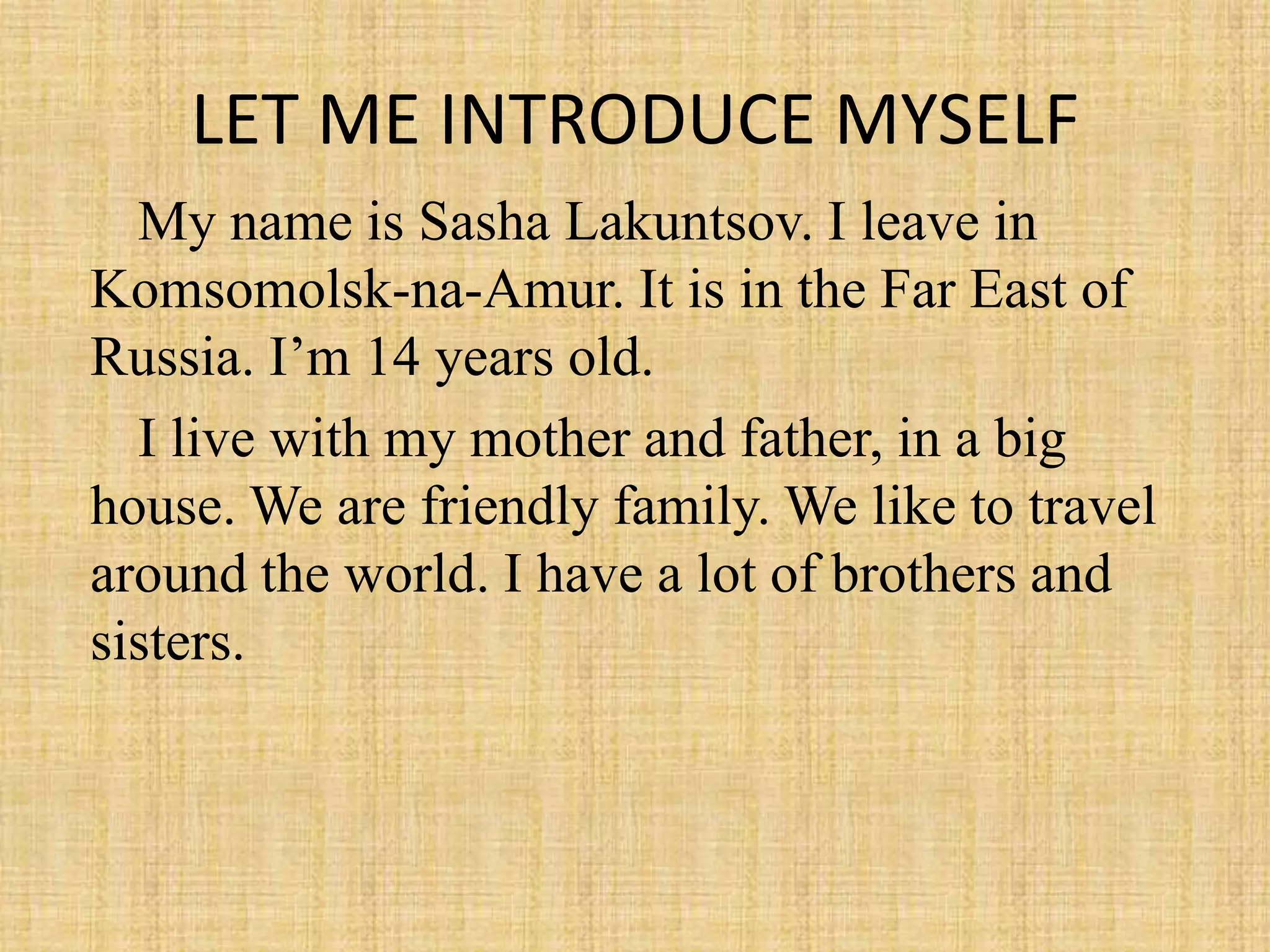 Let me introduce yourself | PPT
