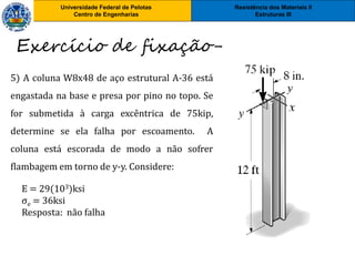 Flambagem exercícios de exemplos | PDF