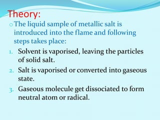 Flame emission spectroscopy | PPTX