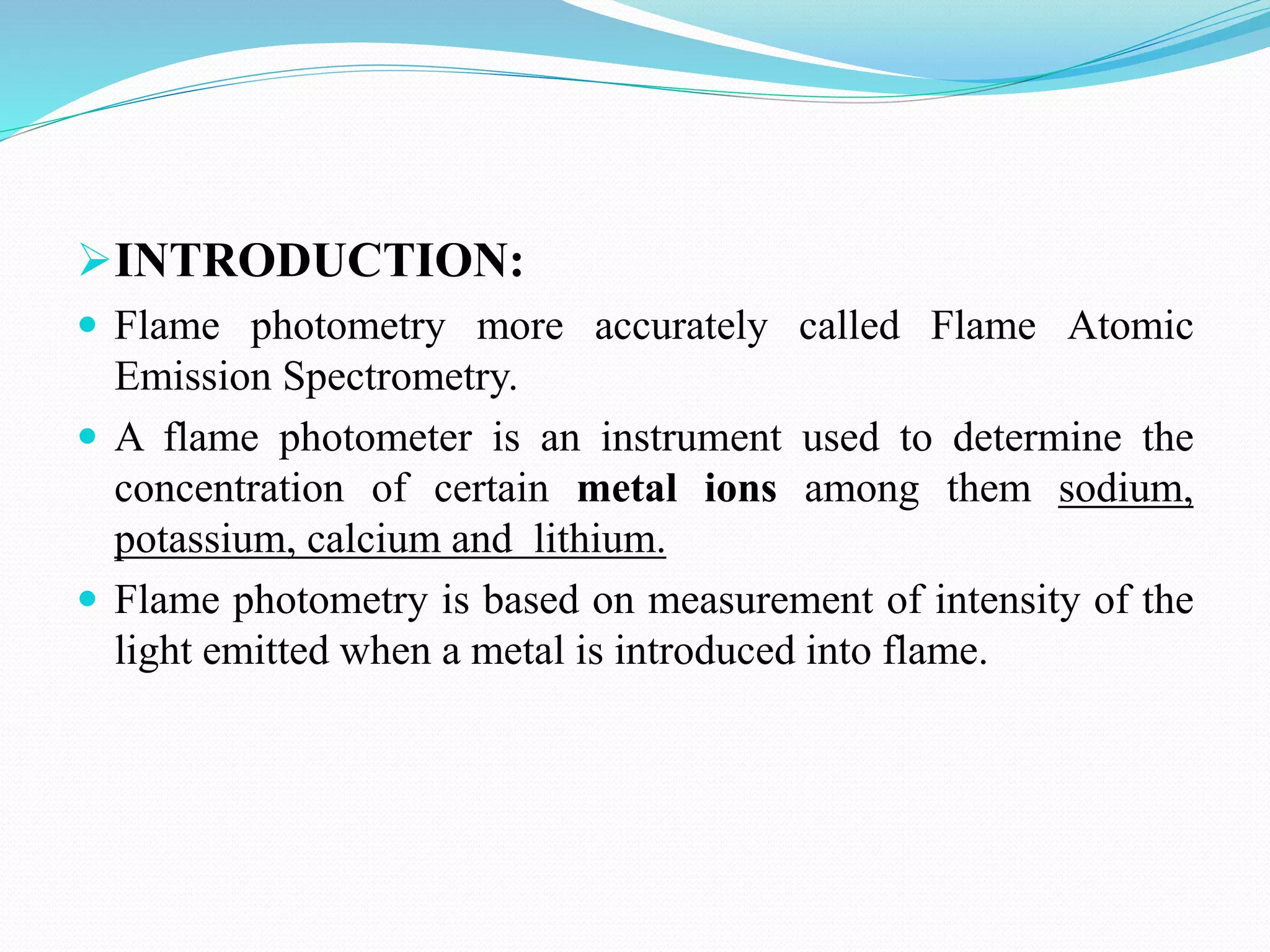 Flame emission spectroscopy | PPTX