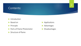 FLAME PHOTOMETER | PPTX | Chemistry | Science