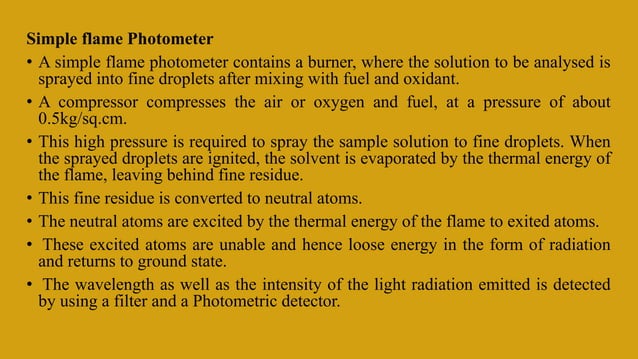 Flame photometry ppt | PPTX | Chemistry | Science