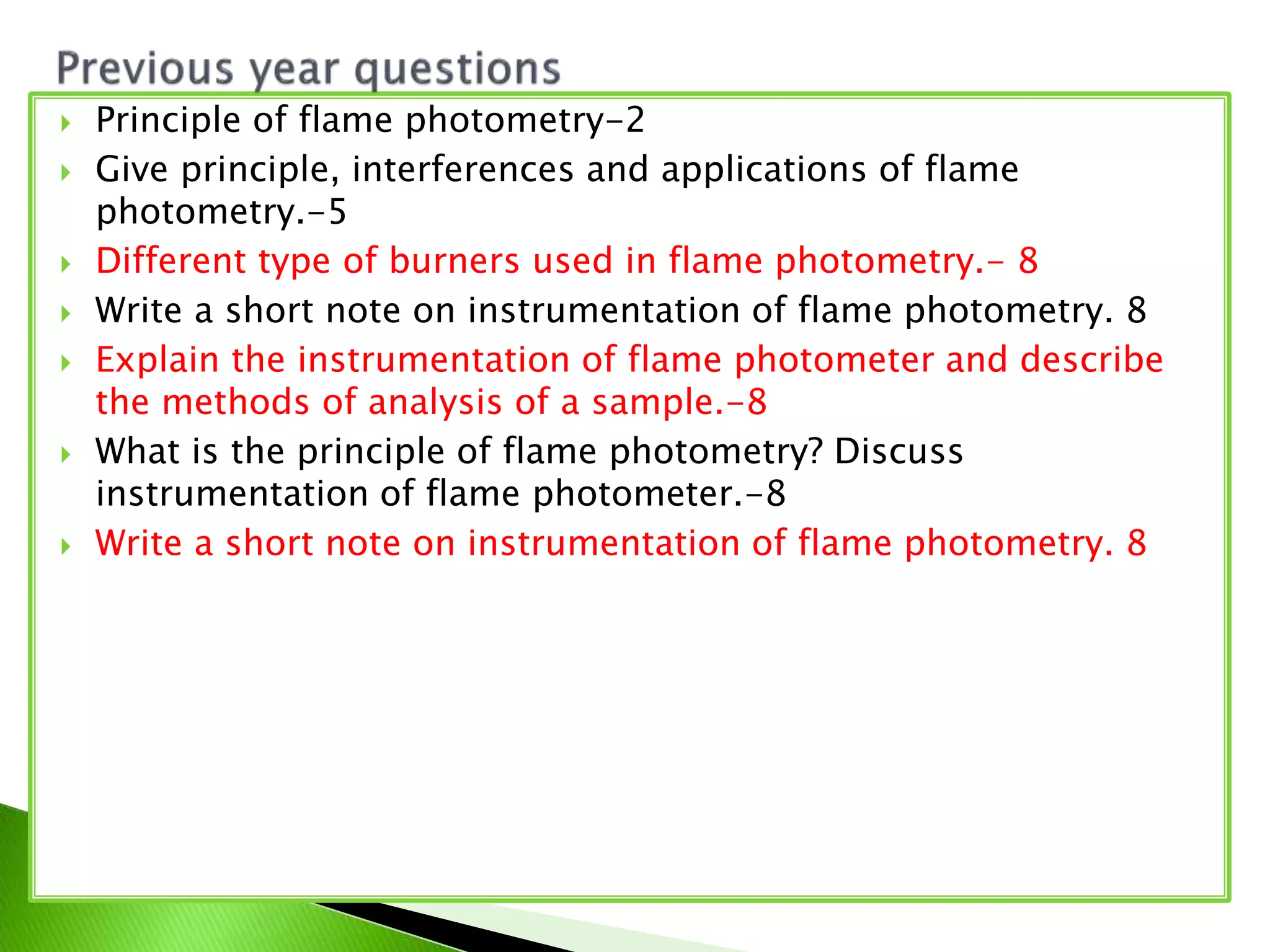 Flame photometry, principle, interferences, instrumentation ...