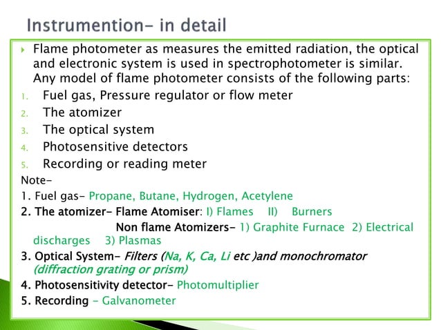 Flame photometry, principle, interferences, instrumentation ...