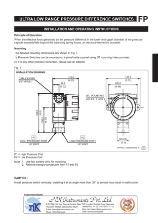 Flameproof Ultra Low range DP Switches series FP | PDF