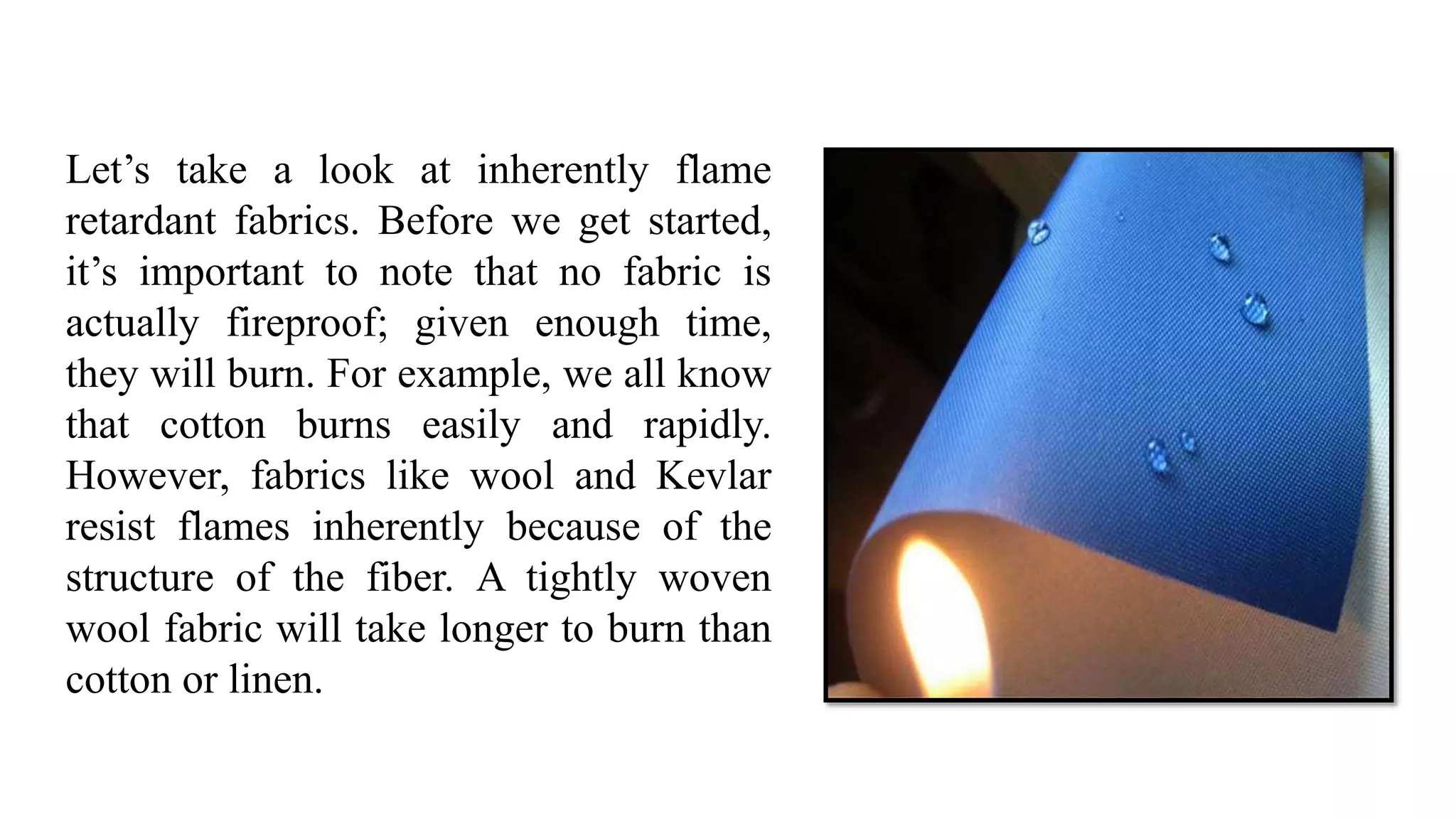 Fire retardant fabric | PPTX