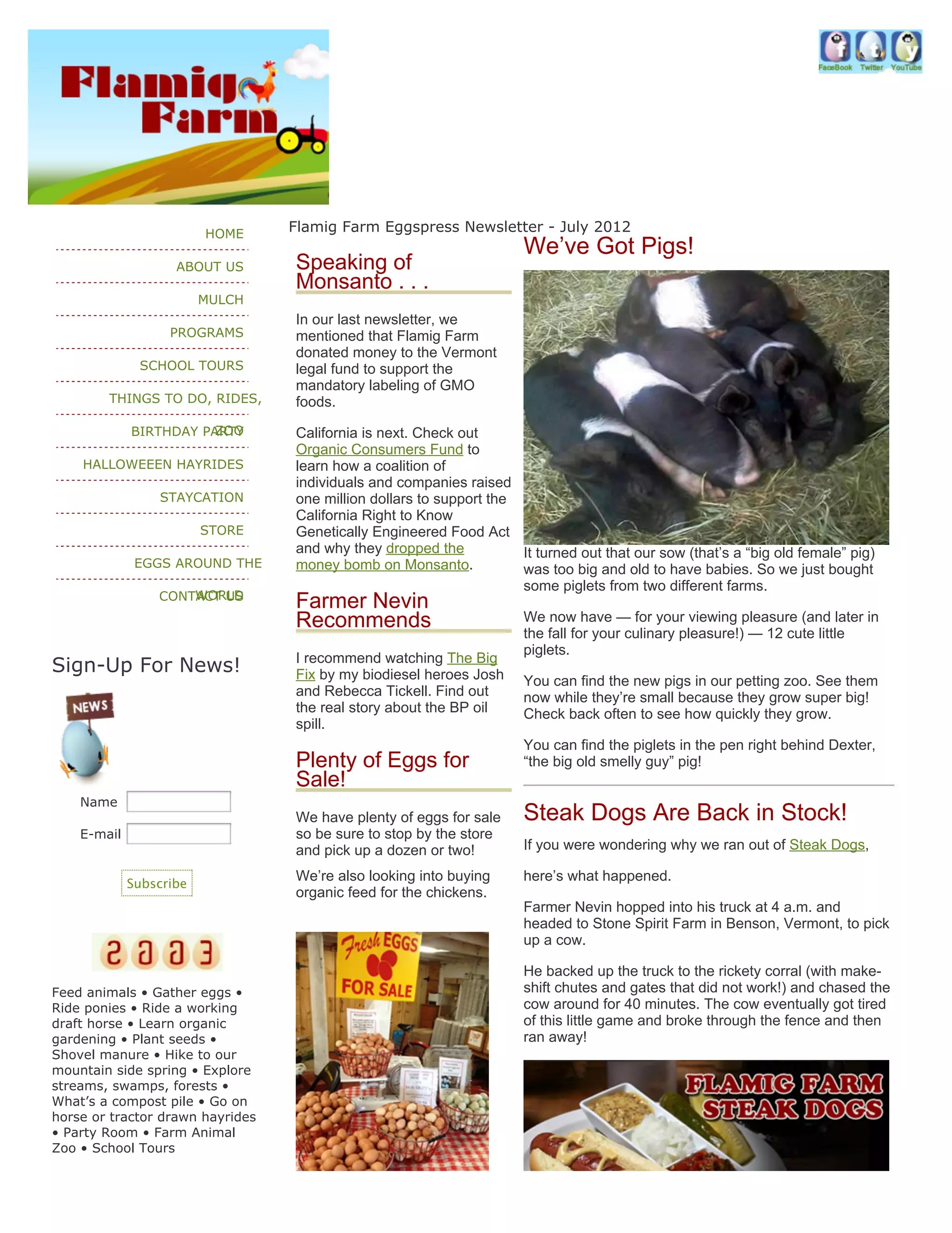 Flamig Farm Eggspress (monthly eNewsletter) | PDF