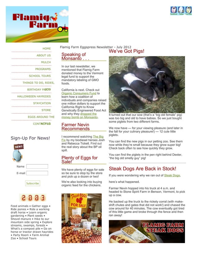 Flamig Farm Eggspress (monthly eNewsletter) | PDF