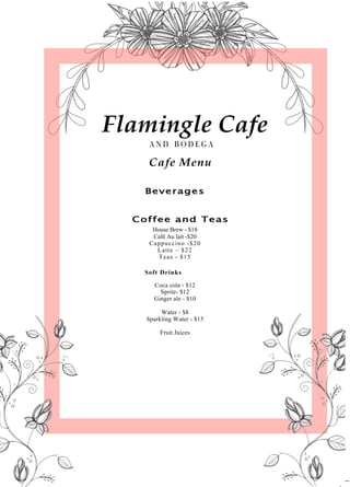 Flamingle Cafe Menu | PDF