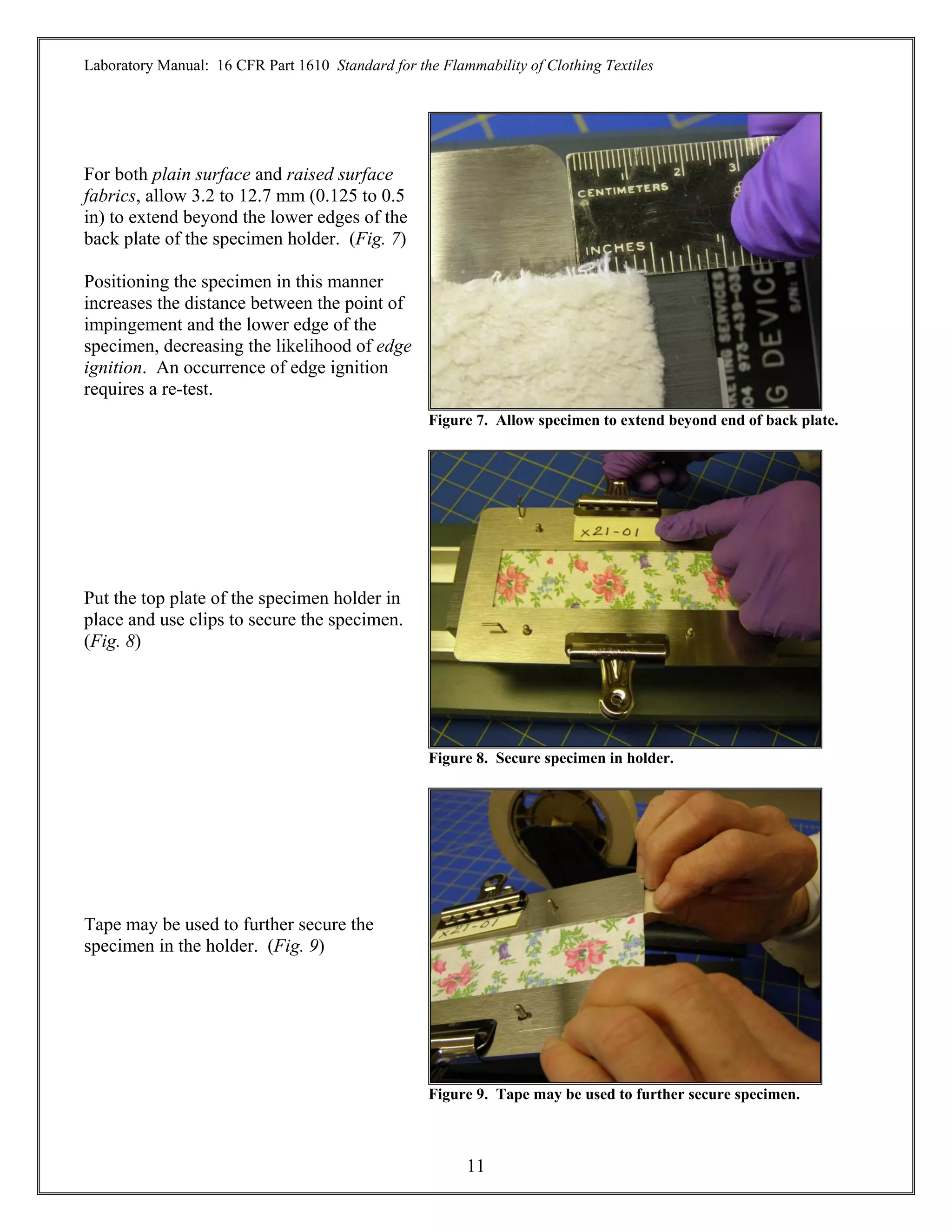 Flammability of clothing textiles test manual 1610 (1) | PDF