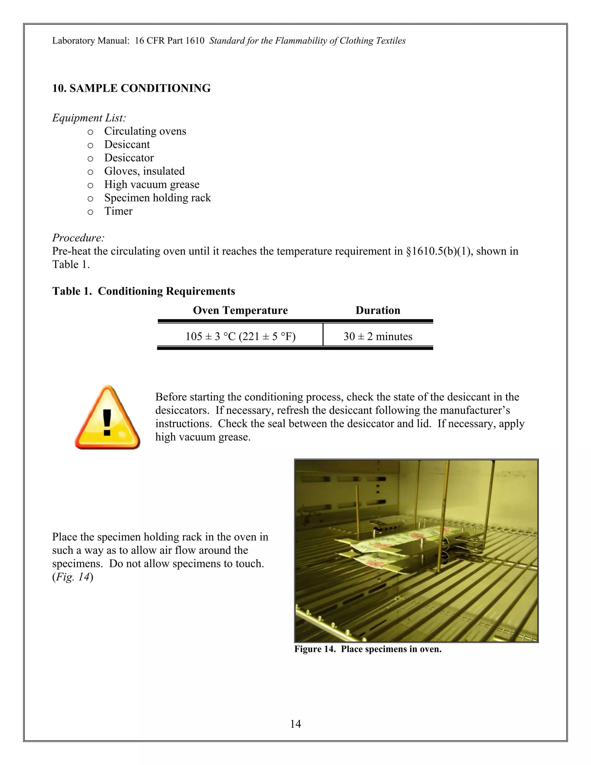 Flammability of clothing textiles test manual 1610 (1) | PDF