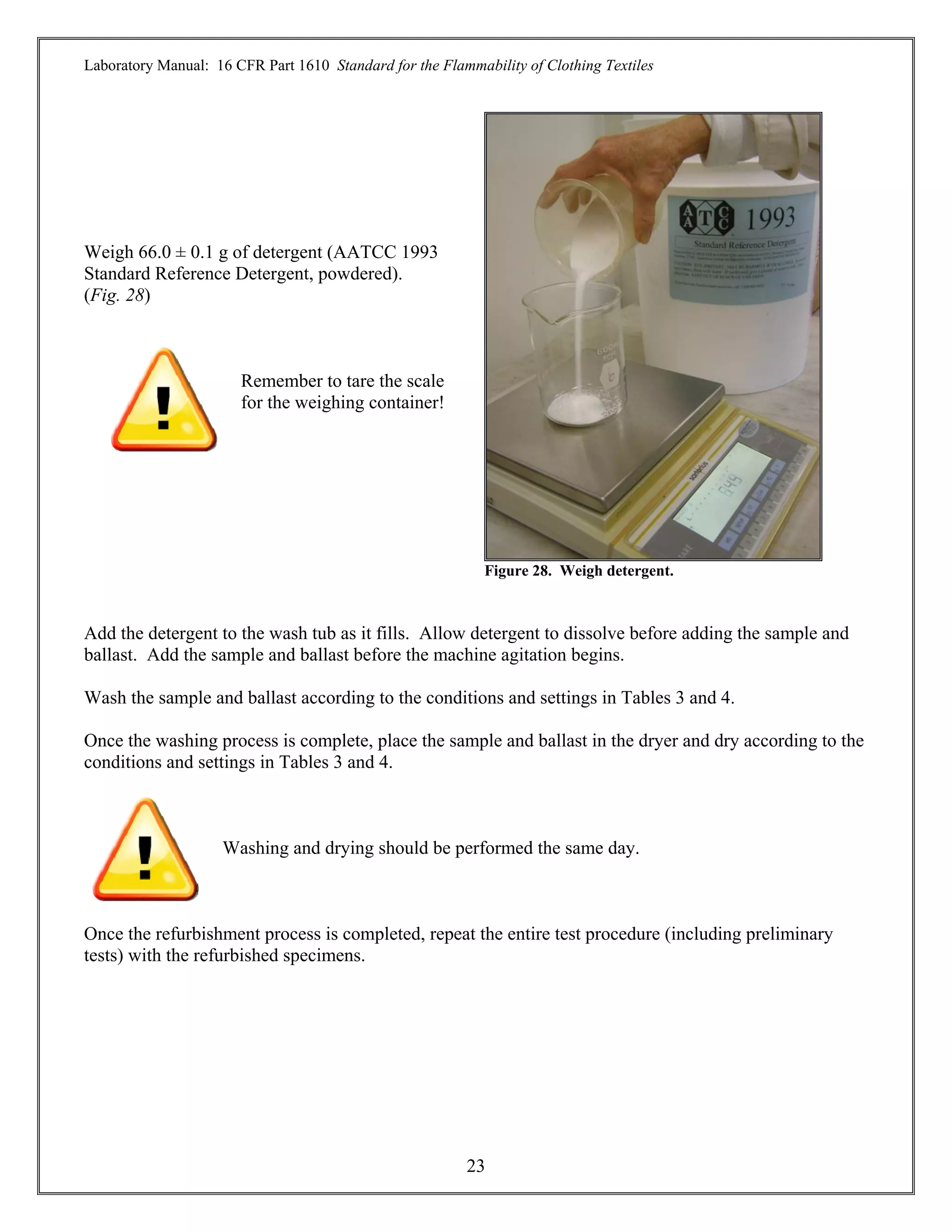 Flammability of clothing textiles test manual 1610 (1) | PDF