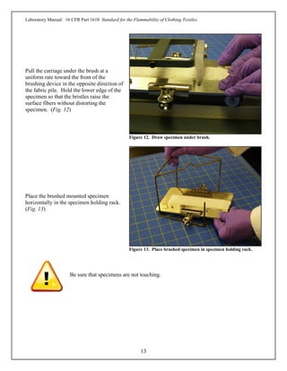 Flammability of clothing textiles test manual 1610 (1) | PDF