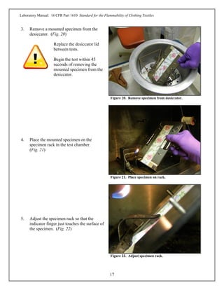 Flammability of clothing textiles test manual 1610 (1) | PDF