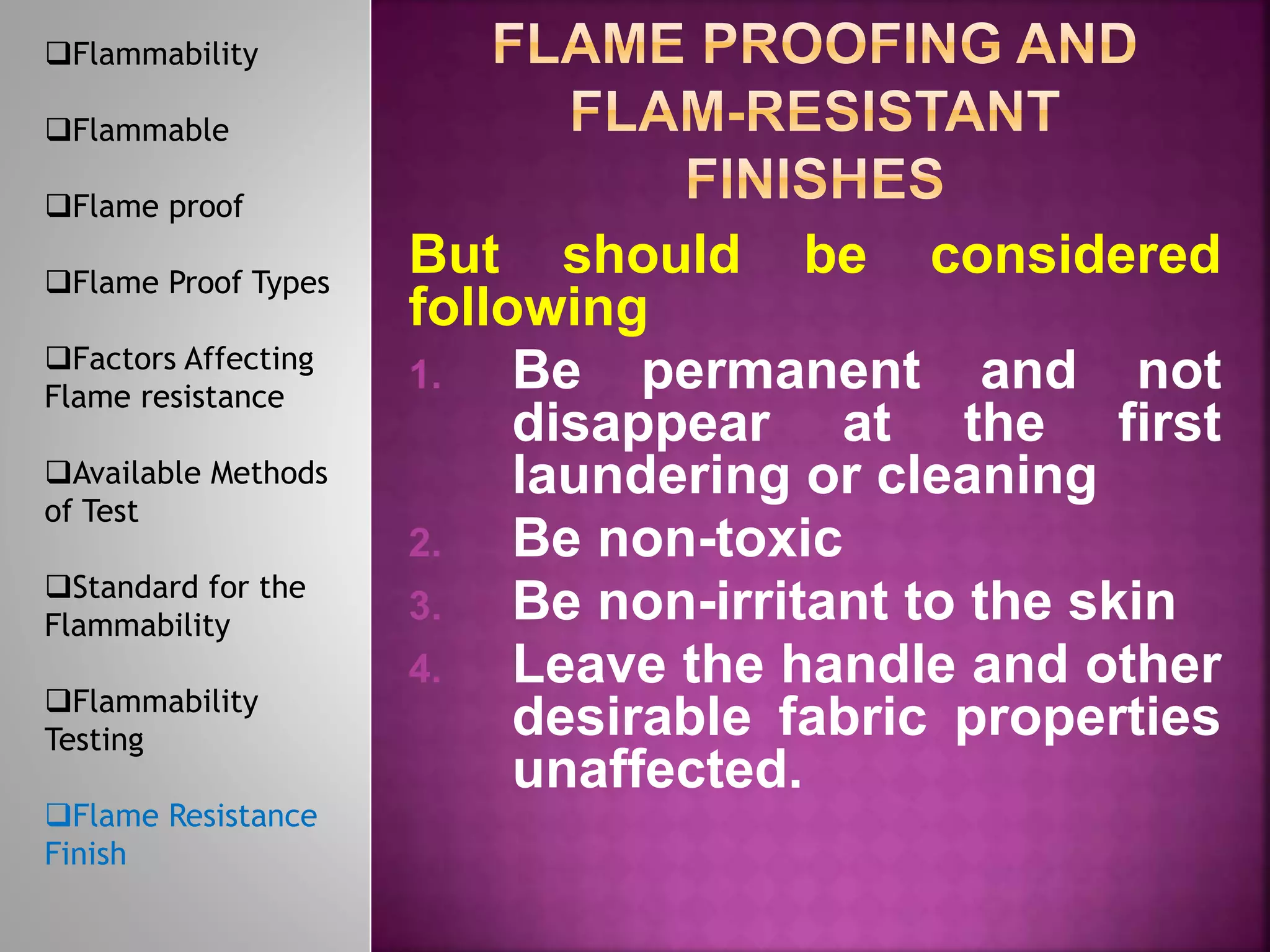 Flammability testing of clothing | PPTX