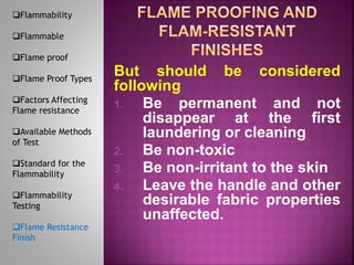 Flammability testing of clothing | PPTX