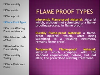 Flammability testing of clothing | PPTX