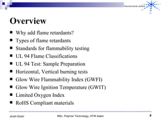 Flammability Testing Of Plastics Jinish Doshi | PPT