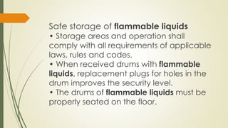 Flammable liquids handling and storage | PPTX
