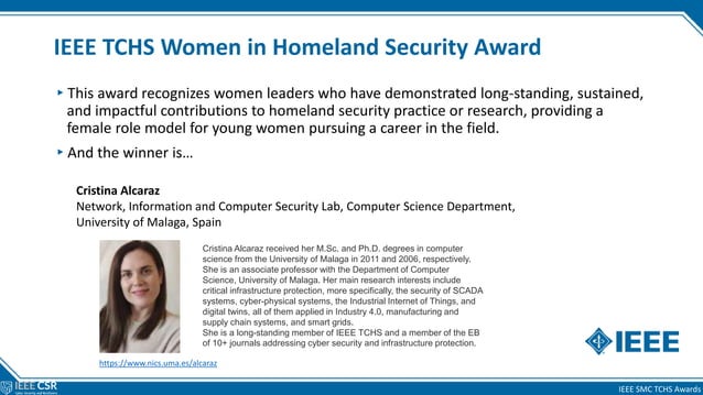 IEEE SMC TCHS Award Ceremony at IEEE CSR conference 2021 | PPT