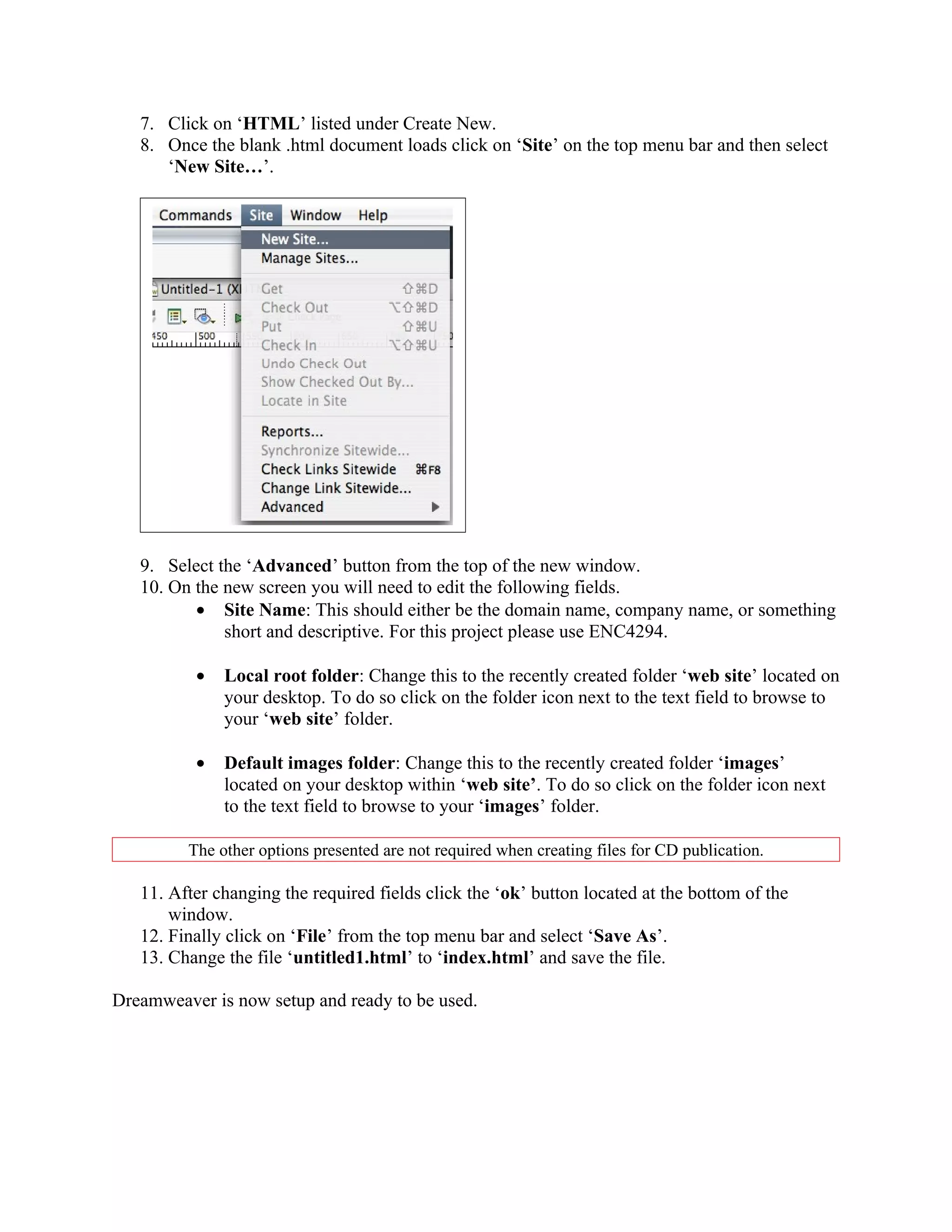 Basic Web Design In Dreamweaver | DOC