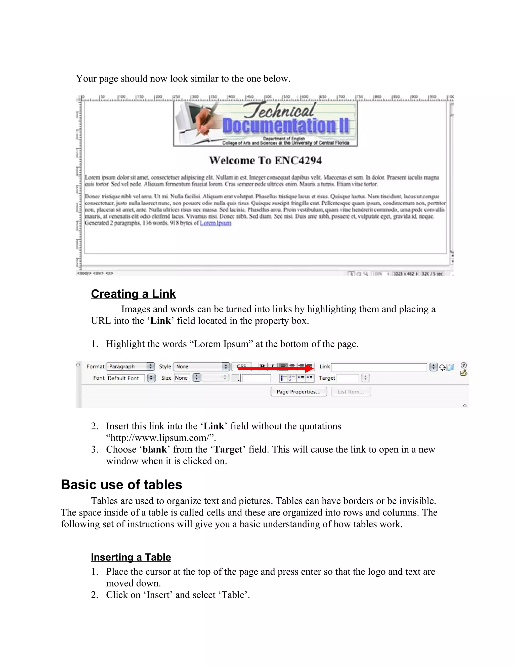 Basic Web Design In Dreamweaver | DOC