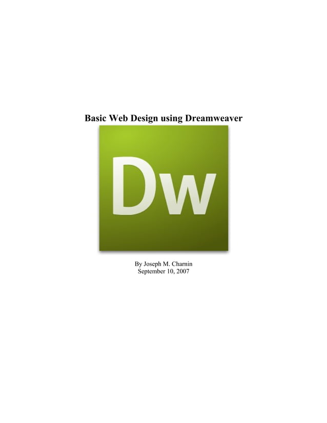 Basic Web Design In Dreamweaver | DOC