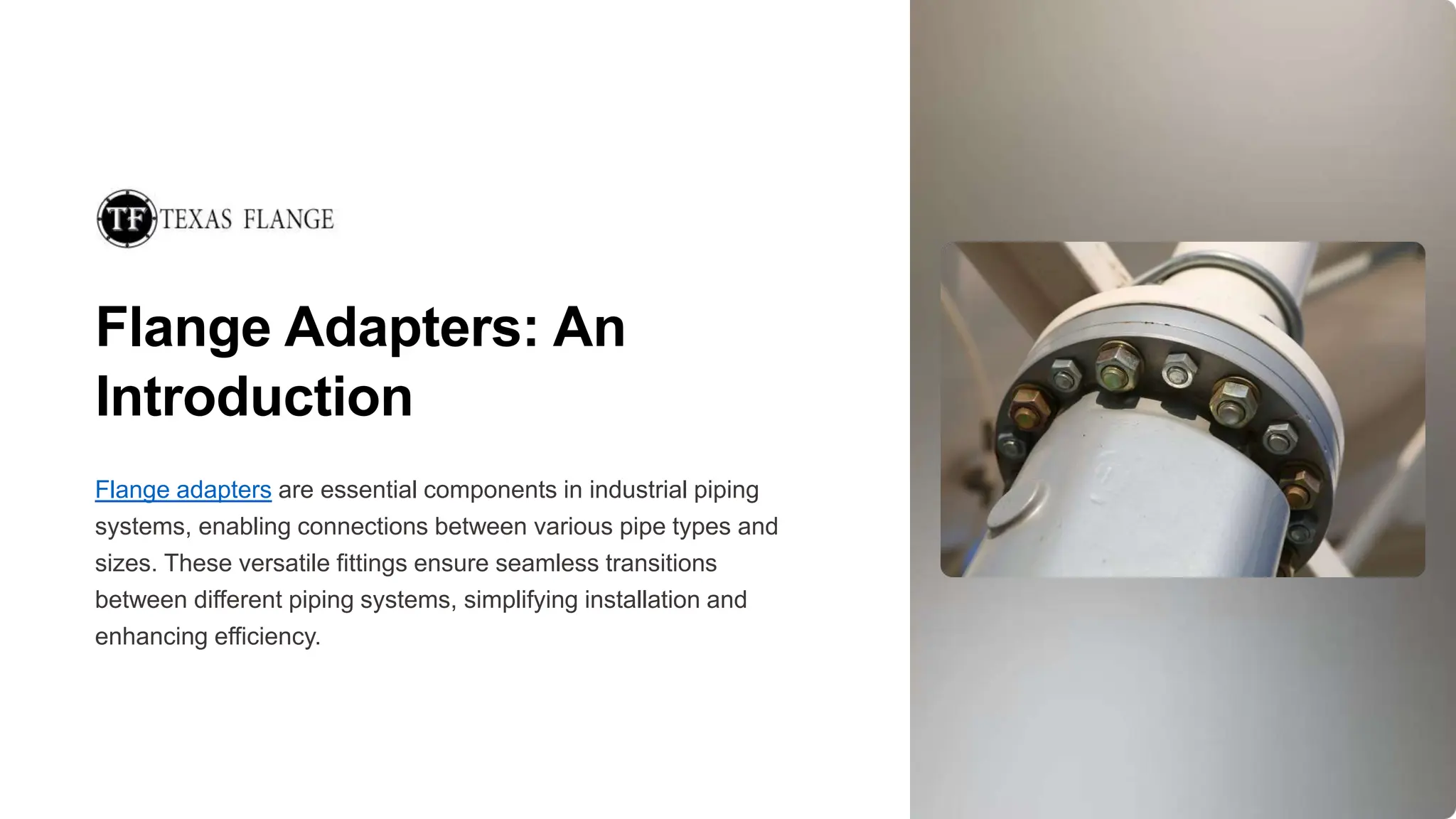 How Do Flange Adapters Work and Why Are They Essential? | PPT