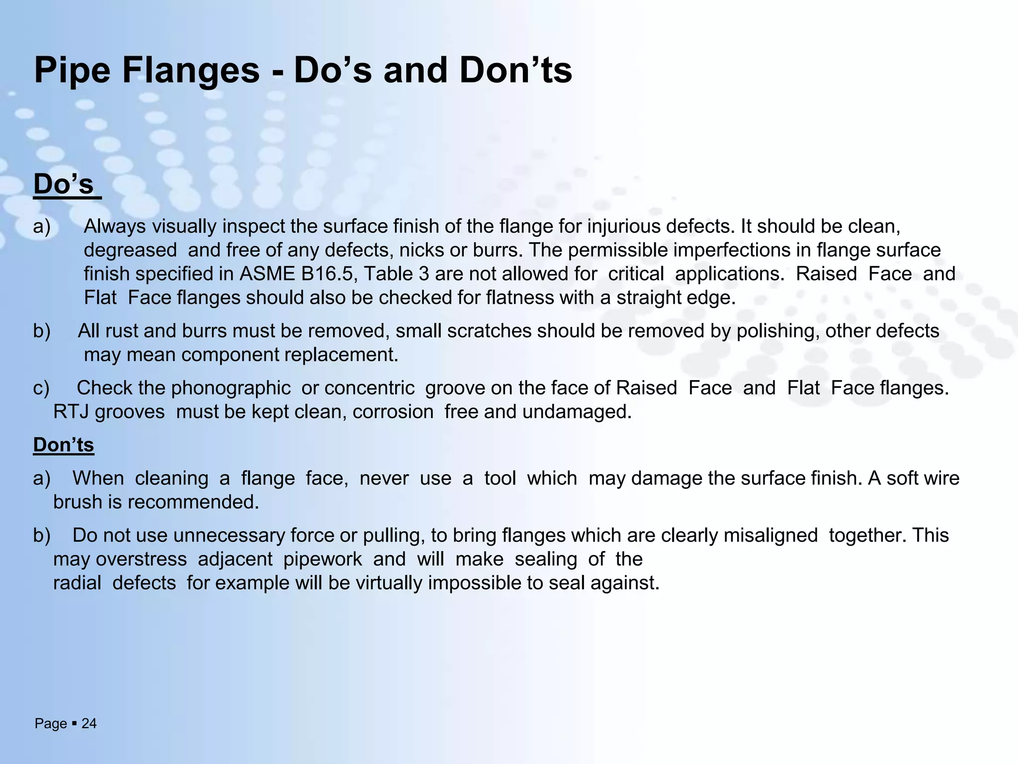 Flange management presentation | PPTX