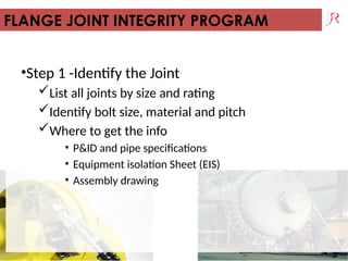 FLANGE MANAGEMENT SYSTEM presentation for piping | PPTX
