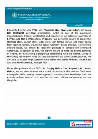 Superior Steel Overseas, India, Mumbai, Metal Products | PDF