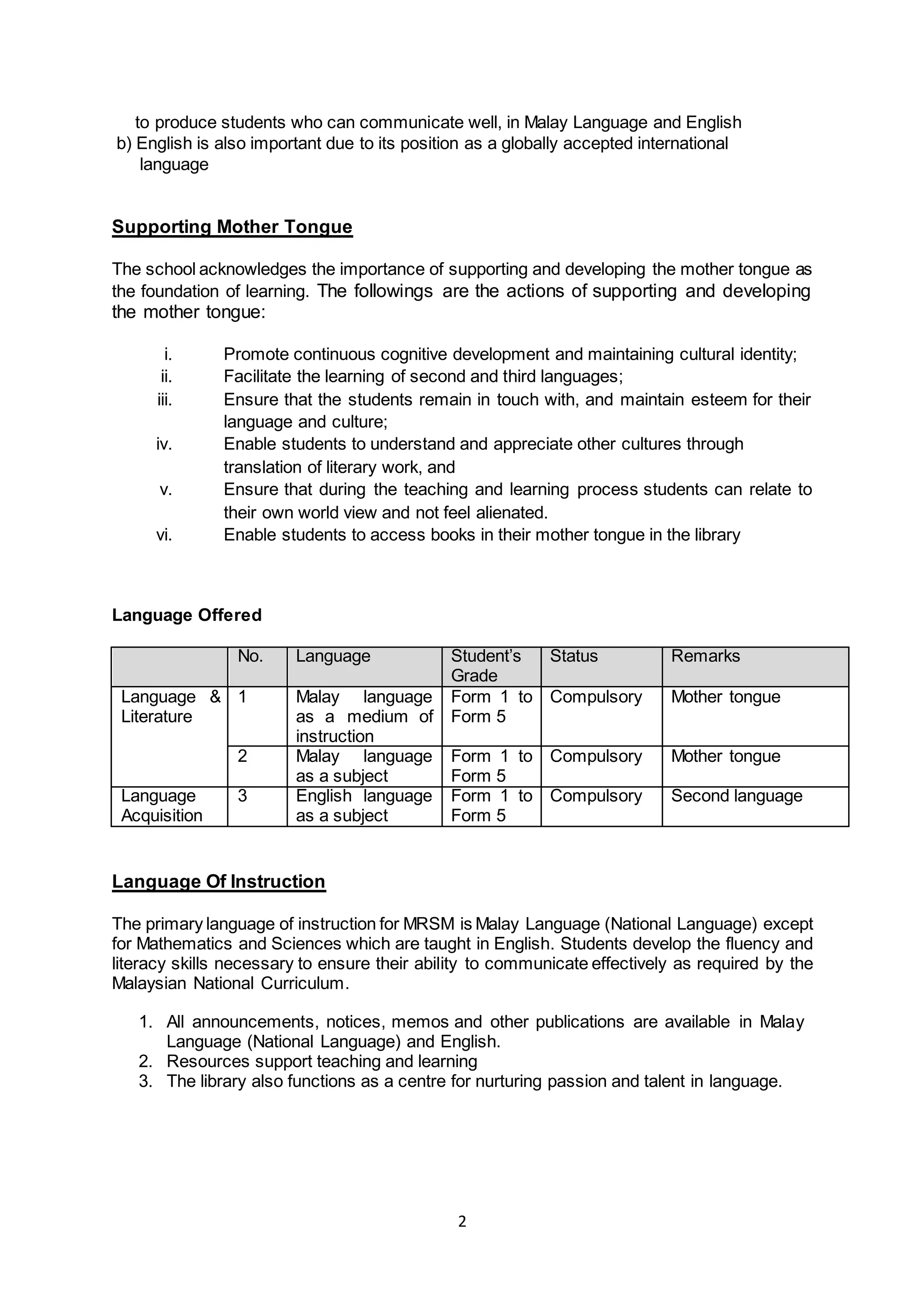 F) language policy.. | PDF