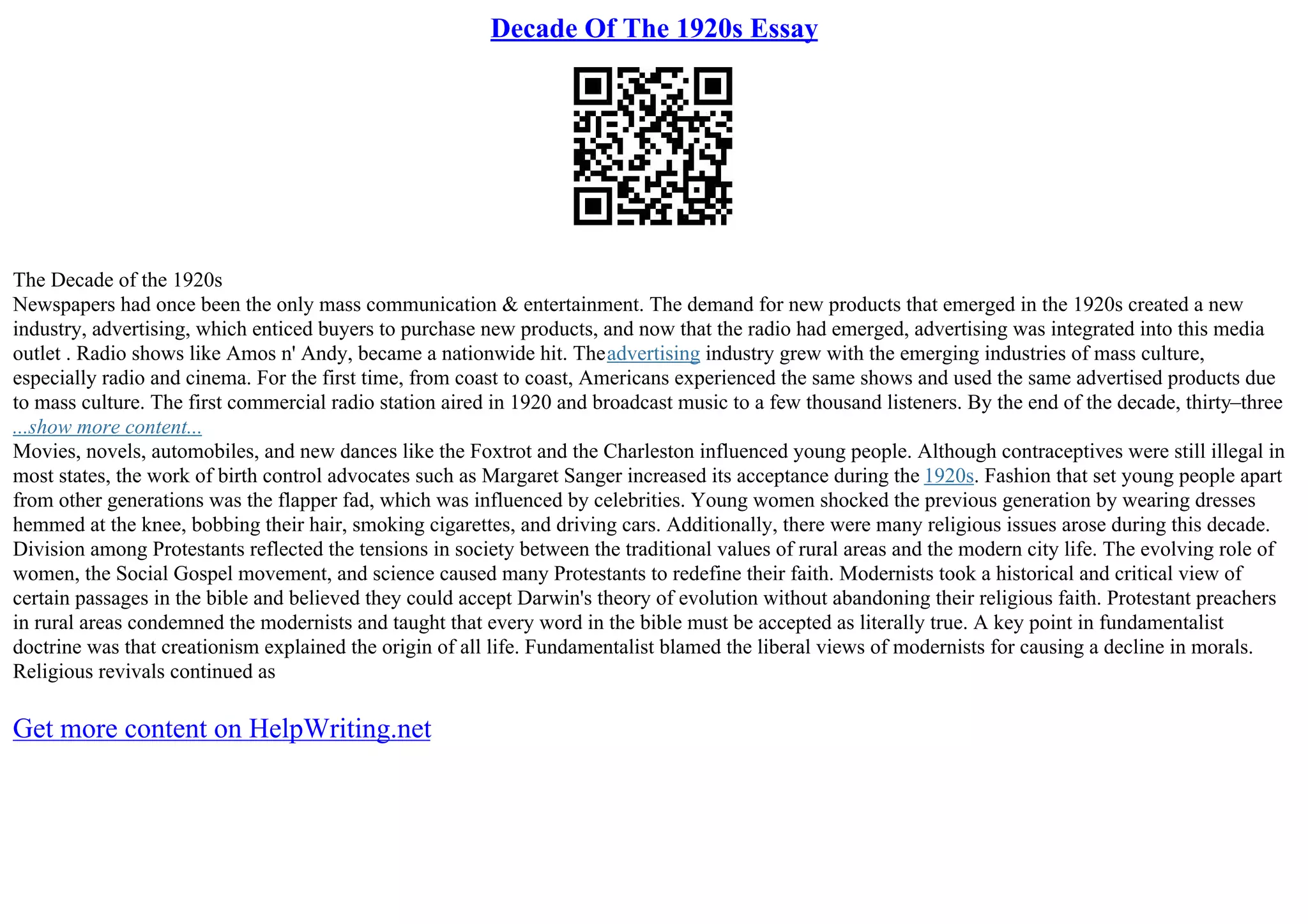 Flappers In The 1920S Essay | PDF