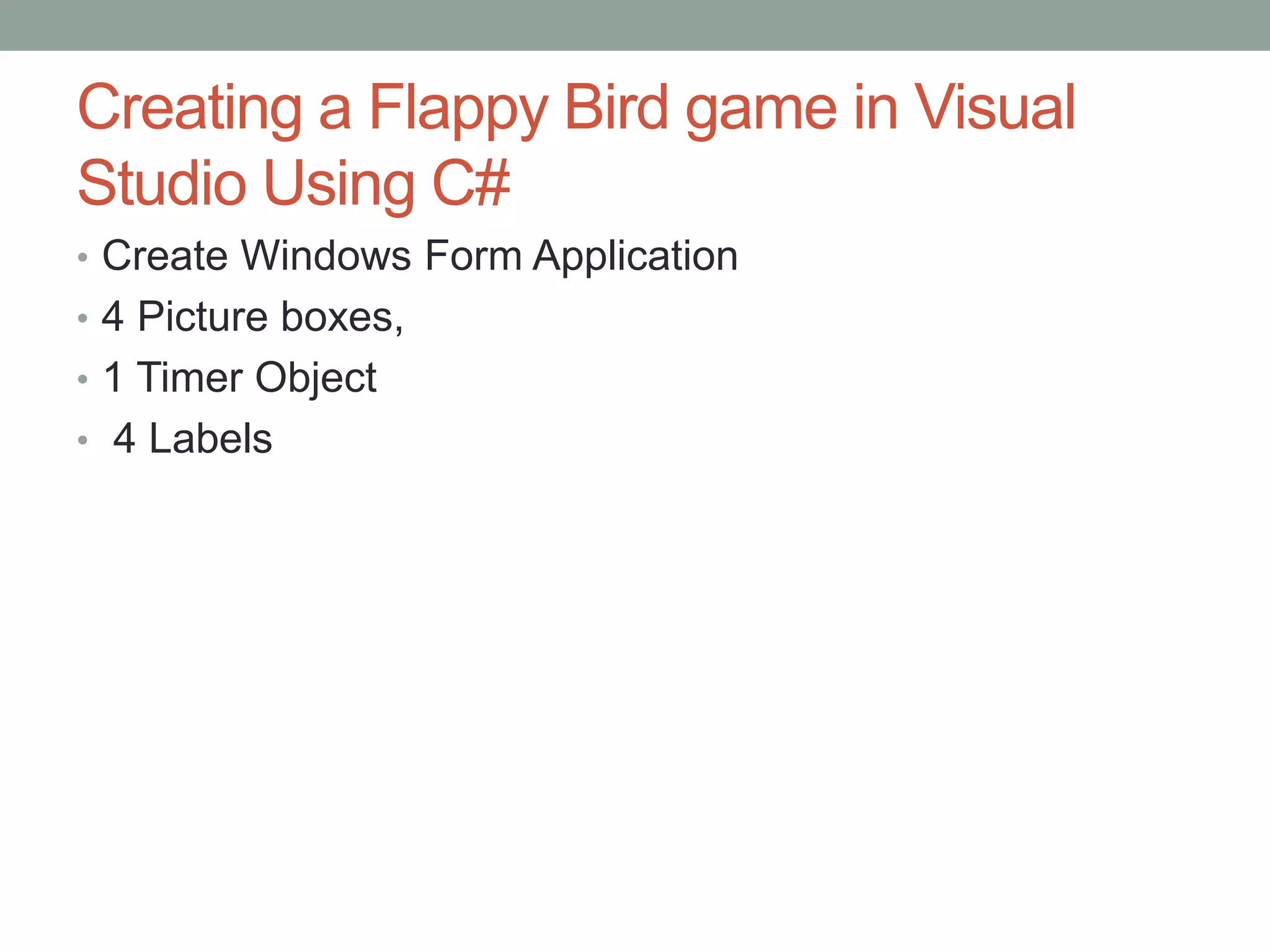 Flappy bird game in c# | PPTX