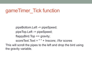 Flappy bird game in c# | PPTX