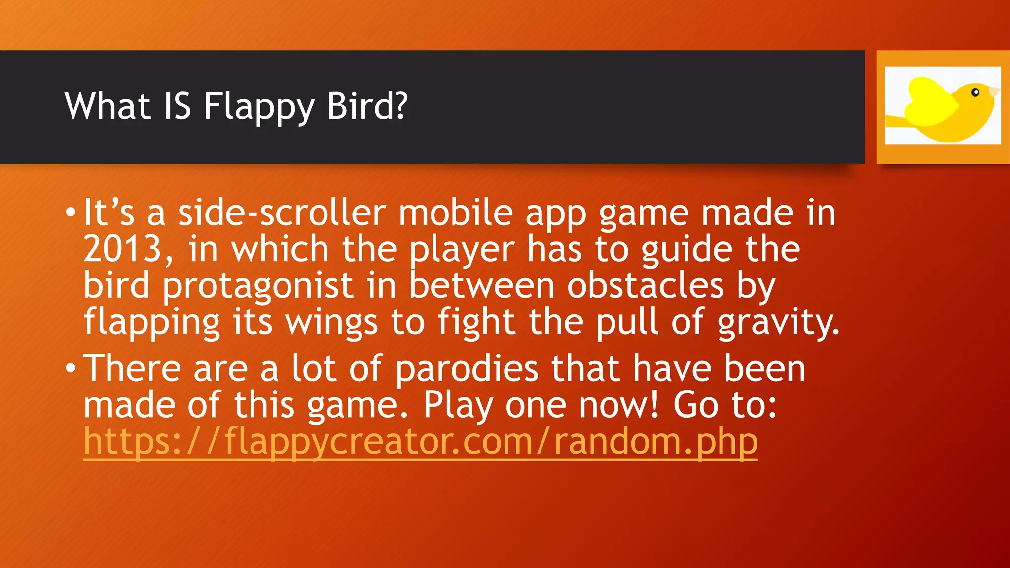 Hour (and a half) of Code: Flappy Bird Games in Scratch | PPTX