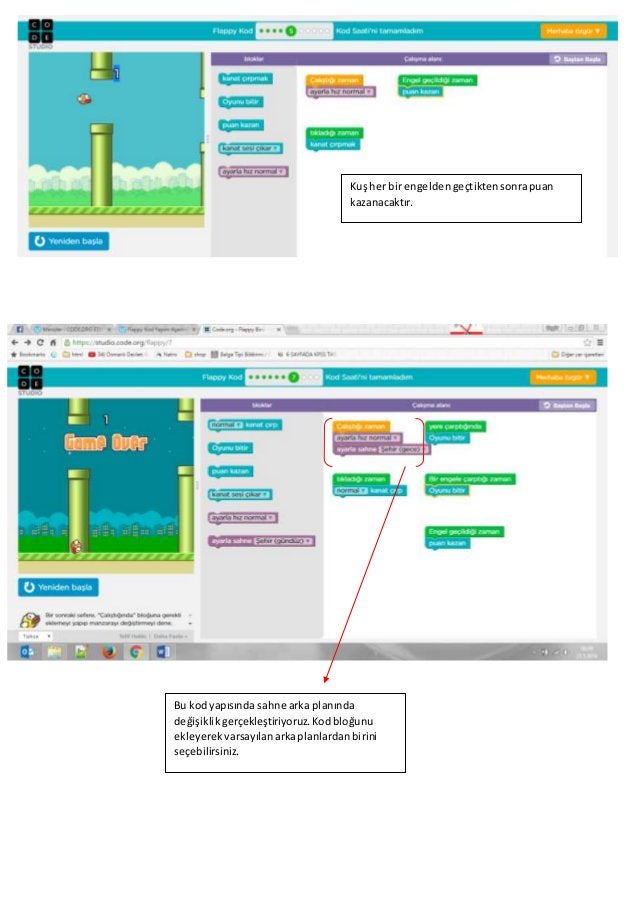 code.org flappy kod uygulaması | DOCX