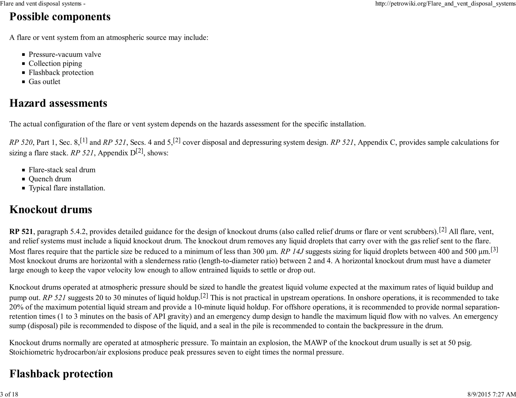 Flare and vent disposal systems molcularseal - | PDF