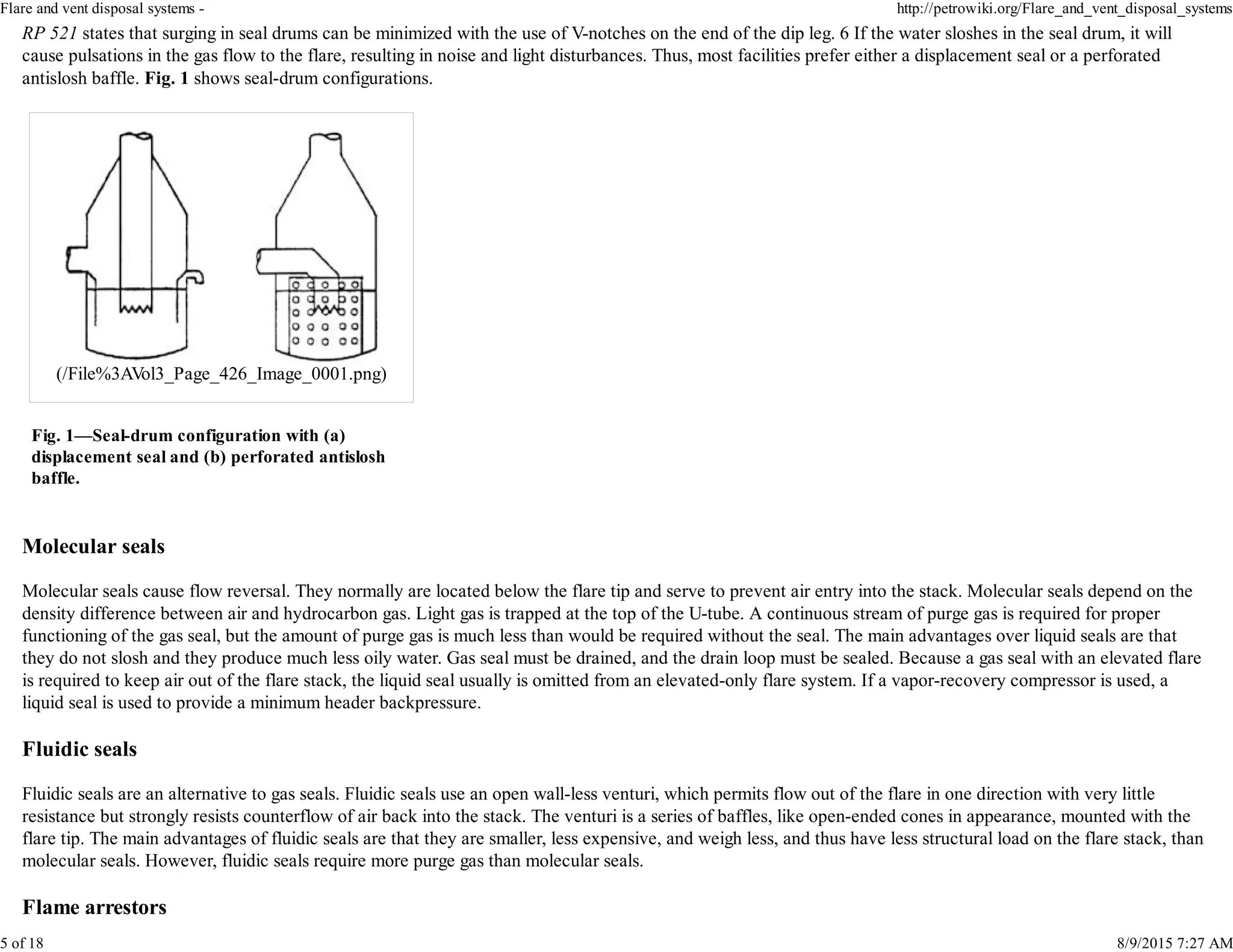 Flare and vent disposal systems molcularseal - | PDF