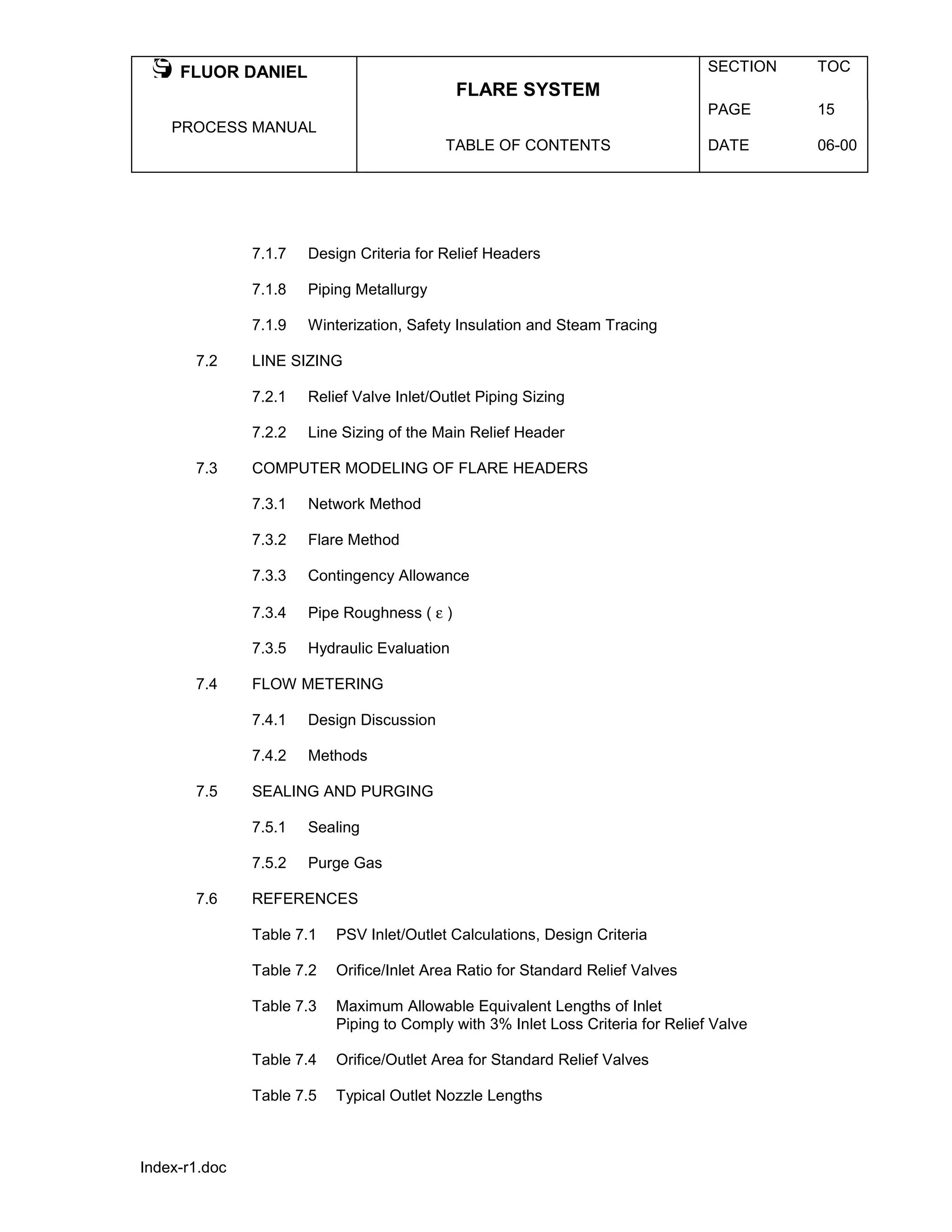 Flare System Process Design Manual - Flour Daniel | PDF