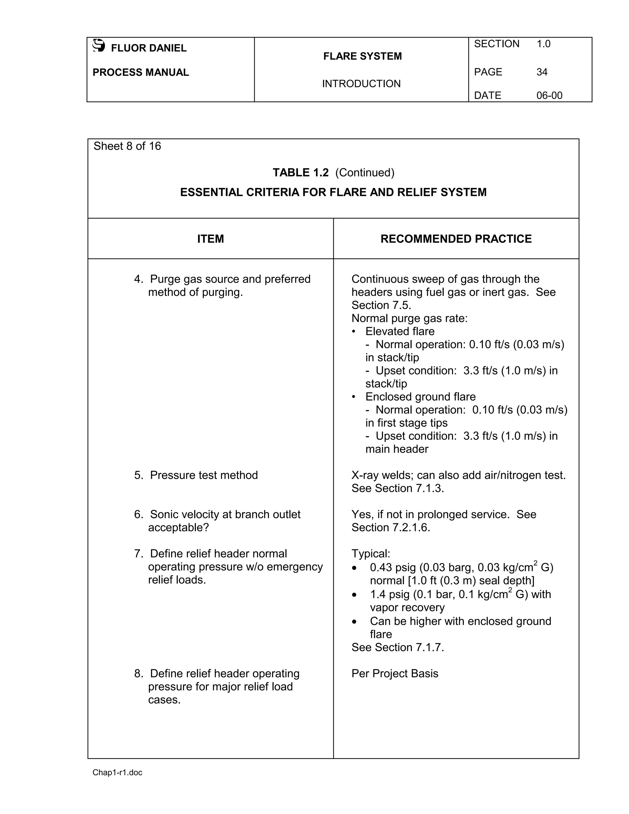 Flare System Process Design Manual - Flour Daniel | PDF