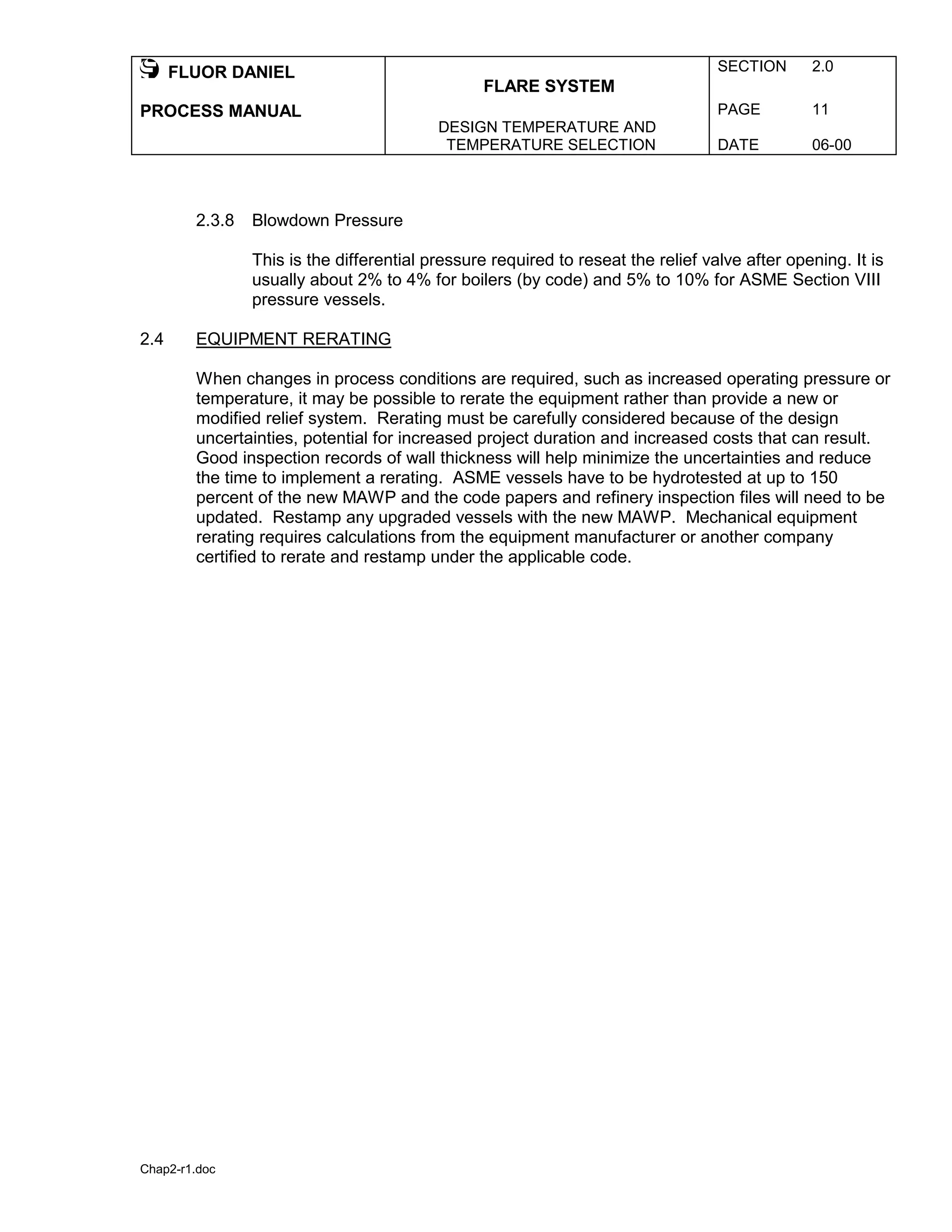 Flare System Process Design Manual - Flour Daniel | PDF