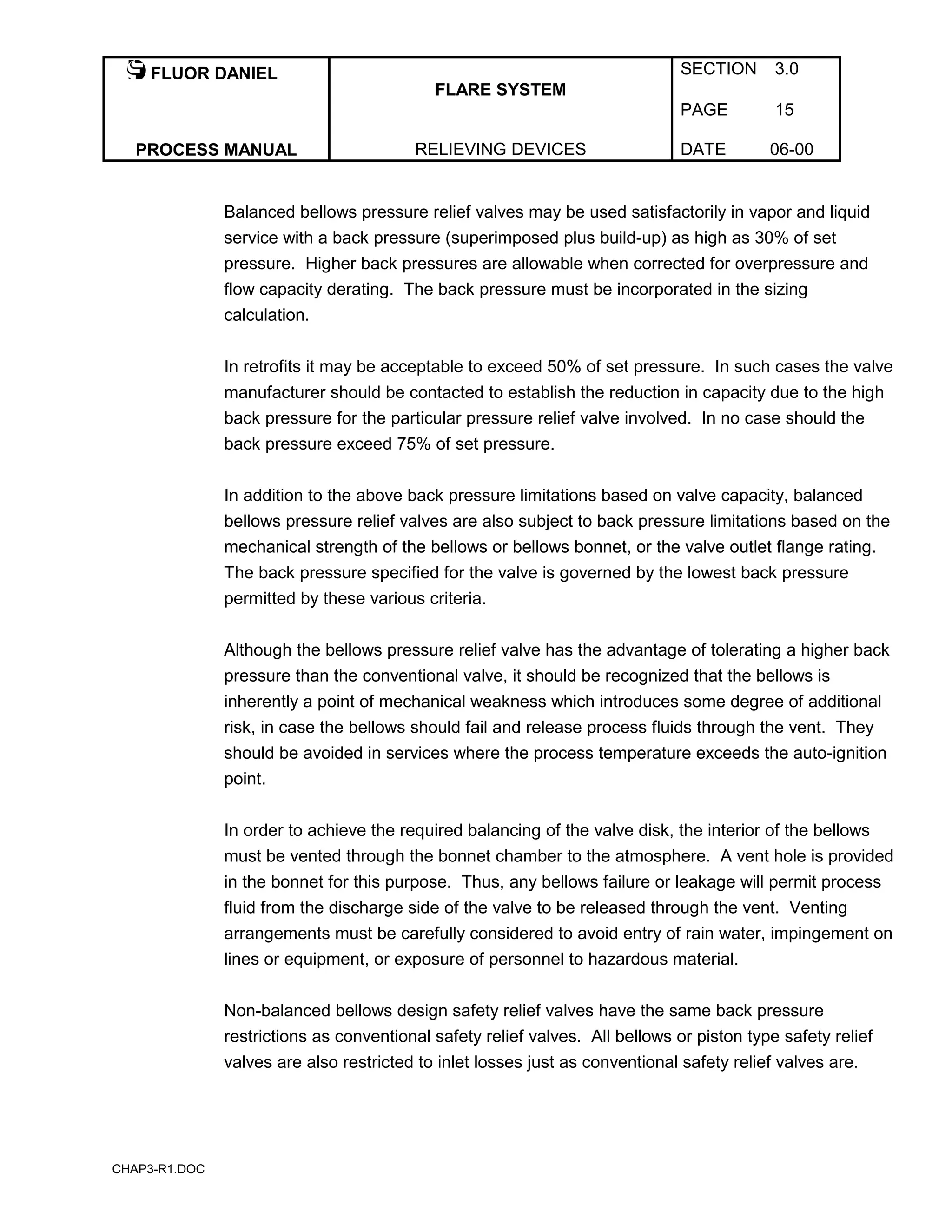 Flare System Process Design Manual - Flour Daniel | PDF