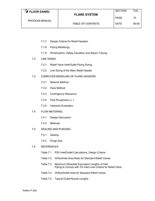 Flare System Process Design Manual - Flour Daniel | PDF