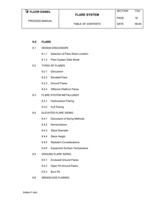 Flare System Process Design Manual - Flour Daniel | PDF