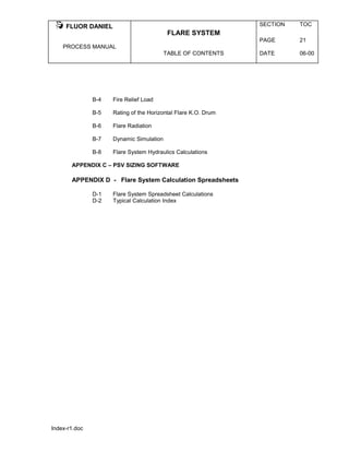 Flare System Process Design Manual - Flour Daniel | PDF