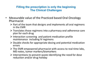 Practice Based Oral Oncology Speciality Pharamacy Model | PPTX | Cancer ...