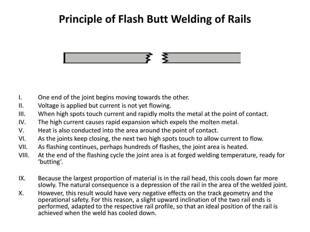 Flash butt welding of rails | PPTX | Chemistry | Science