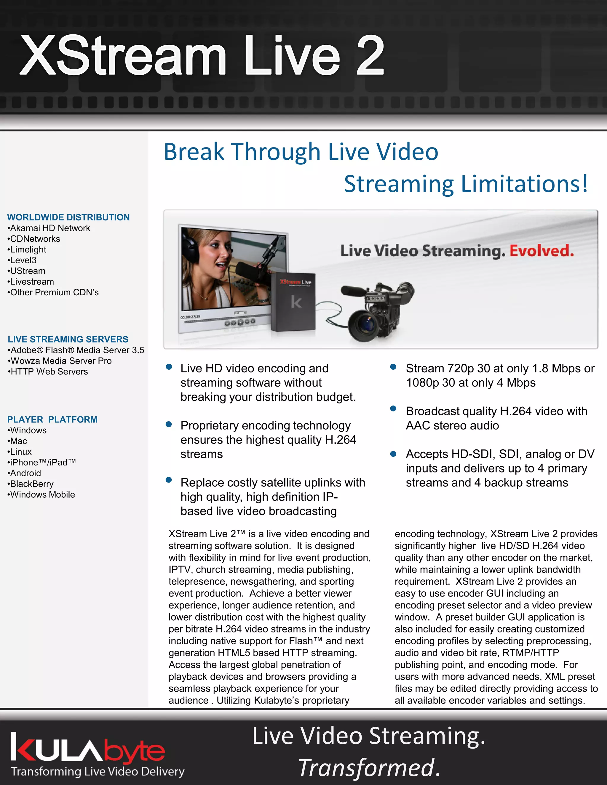 Flash Live Video Streaming Software | PDF